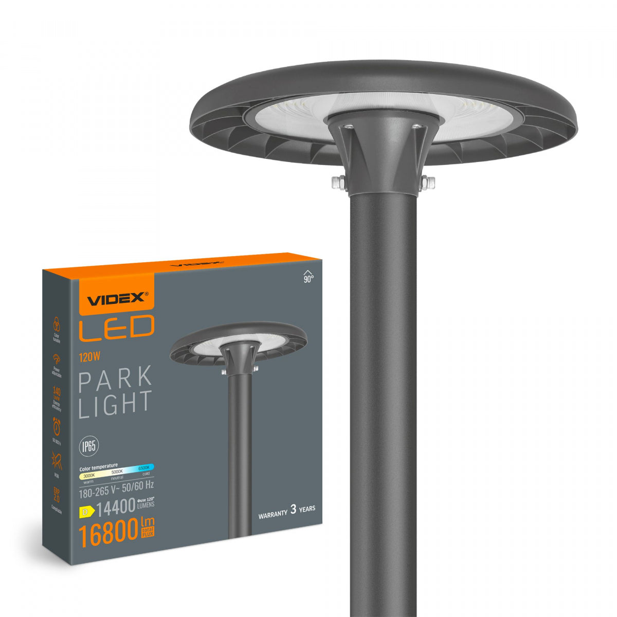 LED Parkleuchte / Straßenlaterne | 80 Watt | CCT - Lichtfarbe | 80W ...